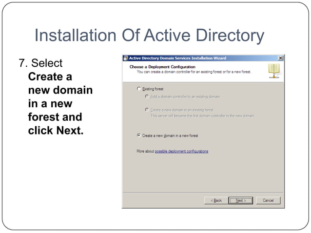 Windows Server 2008 Active Directory | PPTX | Operating Systems | Computer Software and Applications