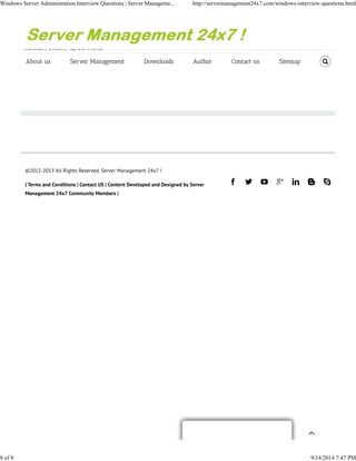 Windows server administration interview questions server management ...