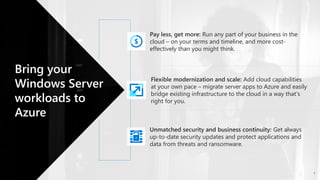 Run your business more efficiently with Windows Server on Azure | PPT