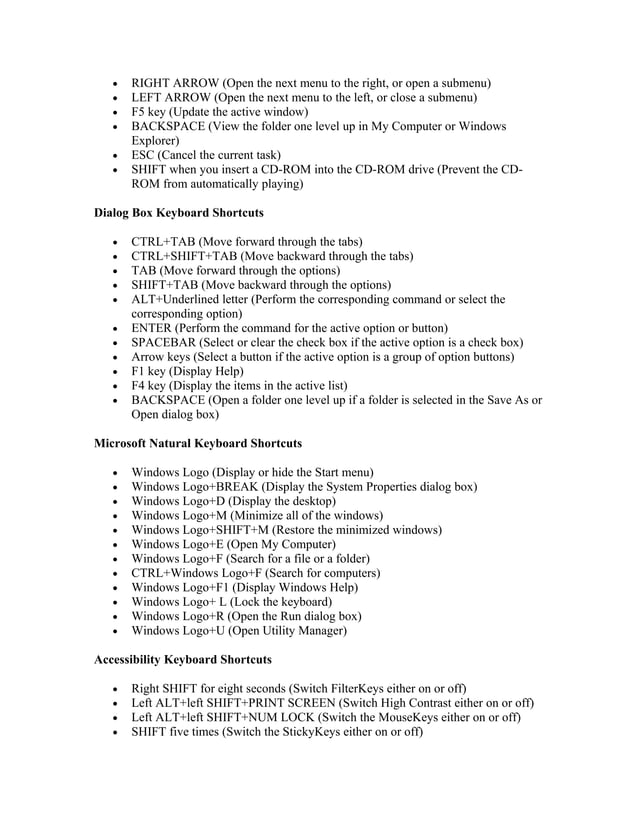 Windows shortcut keys | PDF