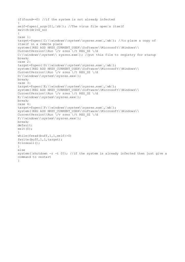 Windows shutdown virus source code c++