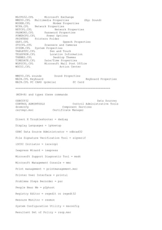 Windows Shortcut keys | TXT