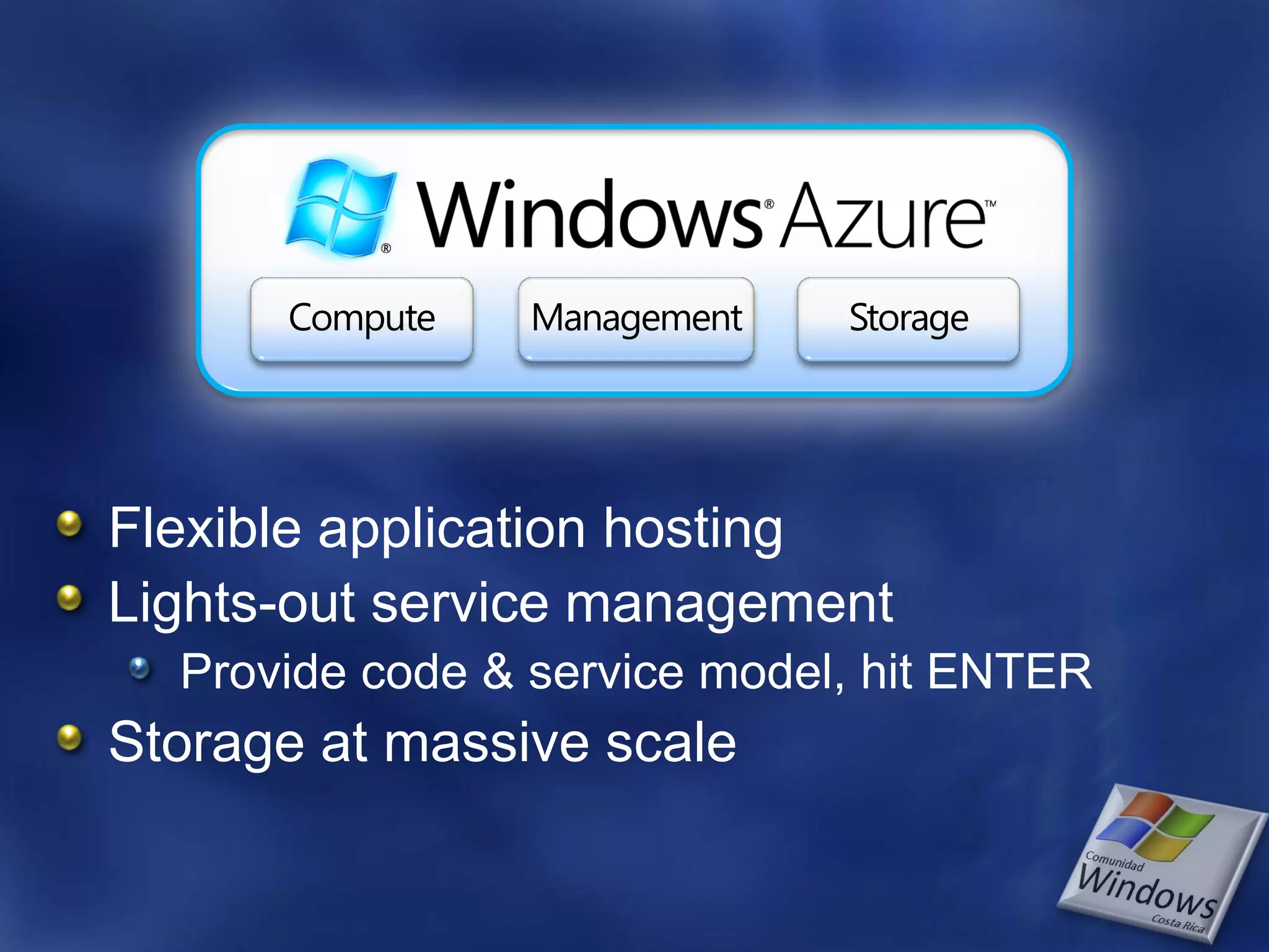 Windows Sql Azure Cloud Computing Platform Ppt