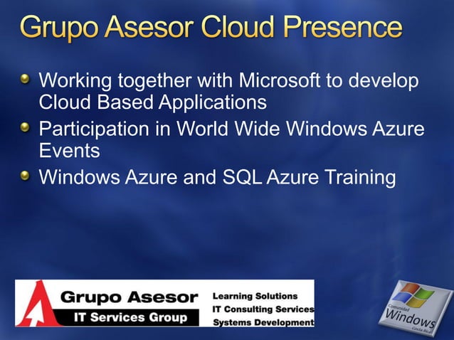 Windows Sql Azure Cloud Computing Platform Ppt