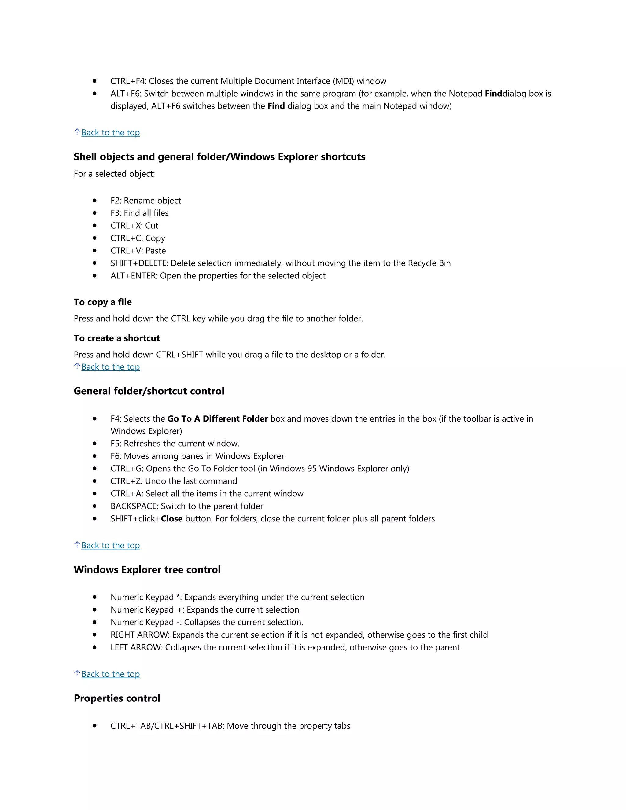 Windows system key combinations | PDF