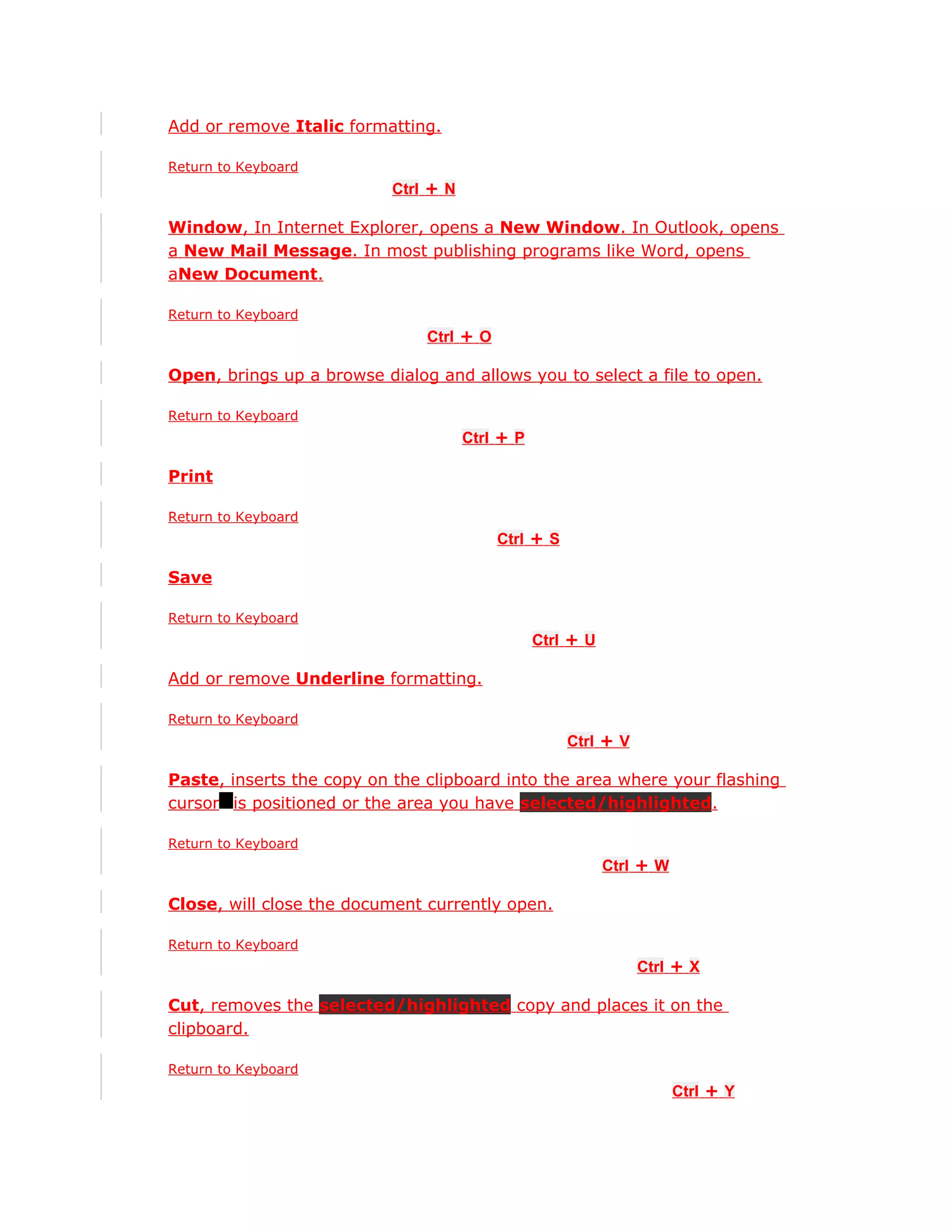 Windows system key combinations | DOC