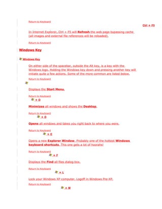 Windows system key combinations | PDF