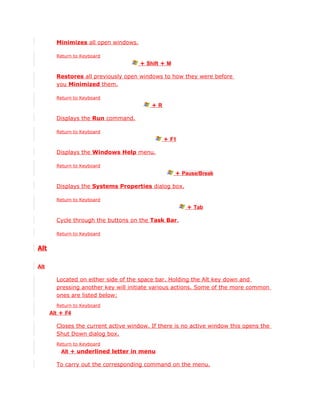 Windows system key combinations | PDF