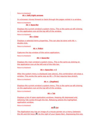 Windows system key combinations | PDF