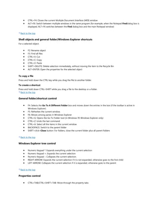 Windows system key combinations | PDF