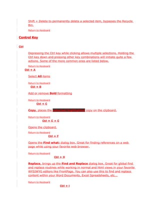 Windows system key combinations | PDF