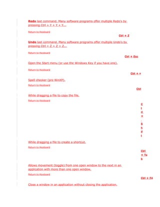 Windows system key combinations | PDF