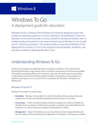 Windows to go a guide for education | PDF