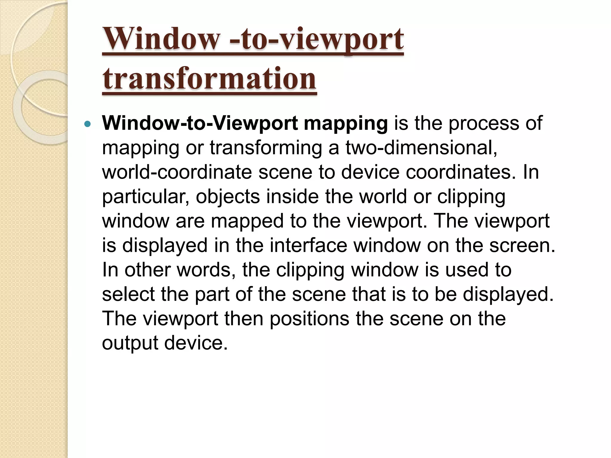 Windows to viewport transformation | PPTX