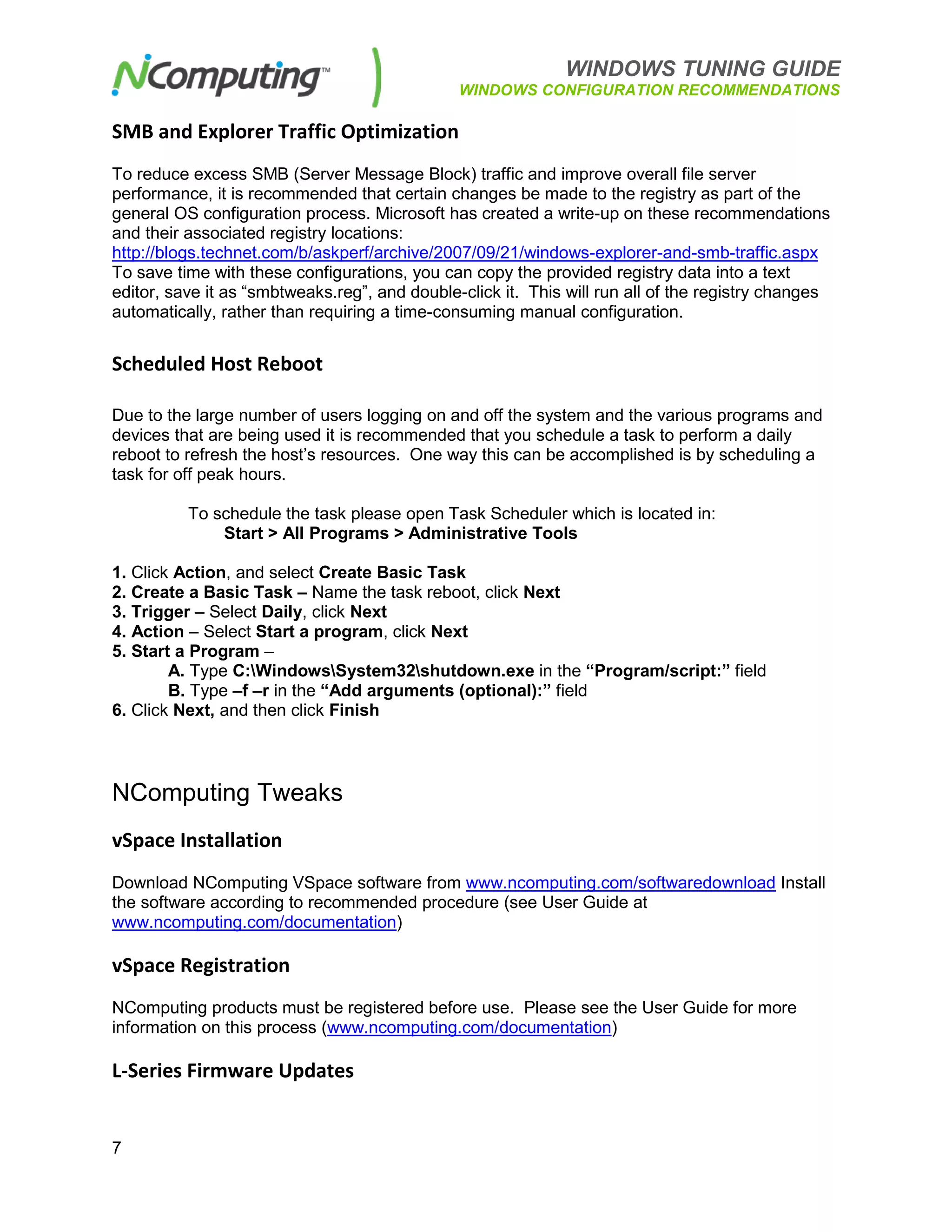 Windows tuning guide_for_vspace | PDF