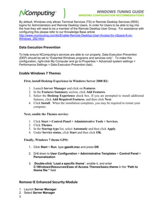 Windows tuning guide_for_vspace | PDF