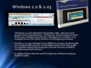 Windows virsions | PPTX
