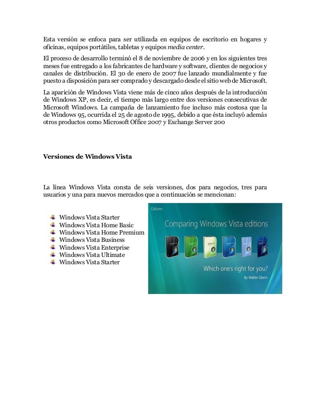 Comparing Windows Vista Versions - trustblack