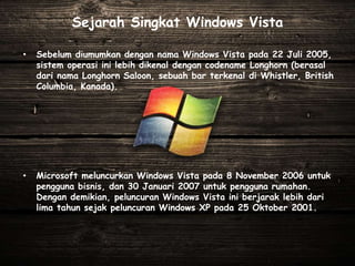 Pengenalan Windows Vista | PPTX