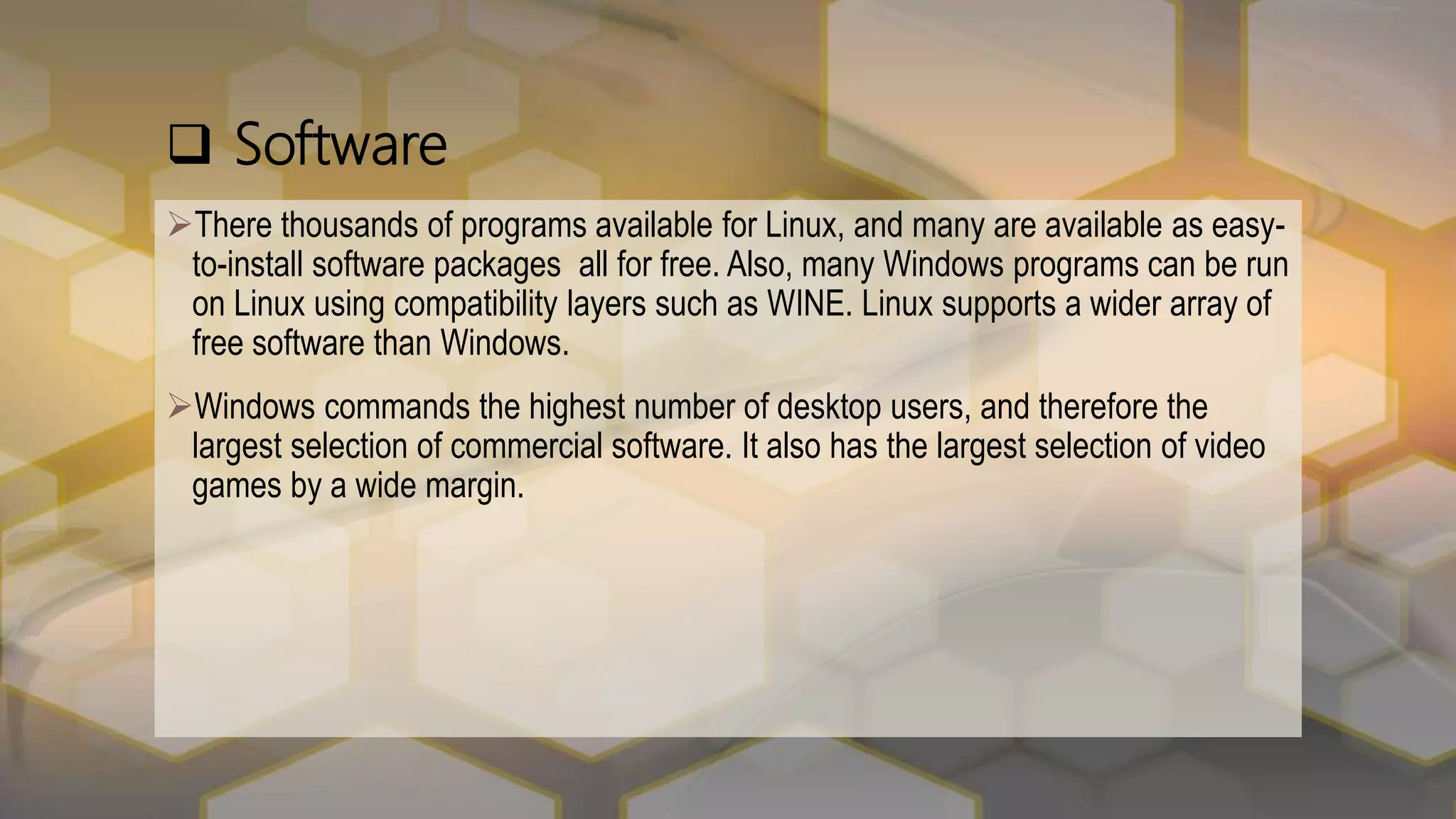 Windows vs linux | PPT