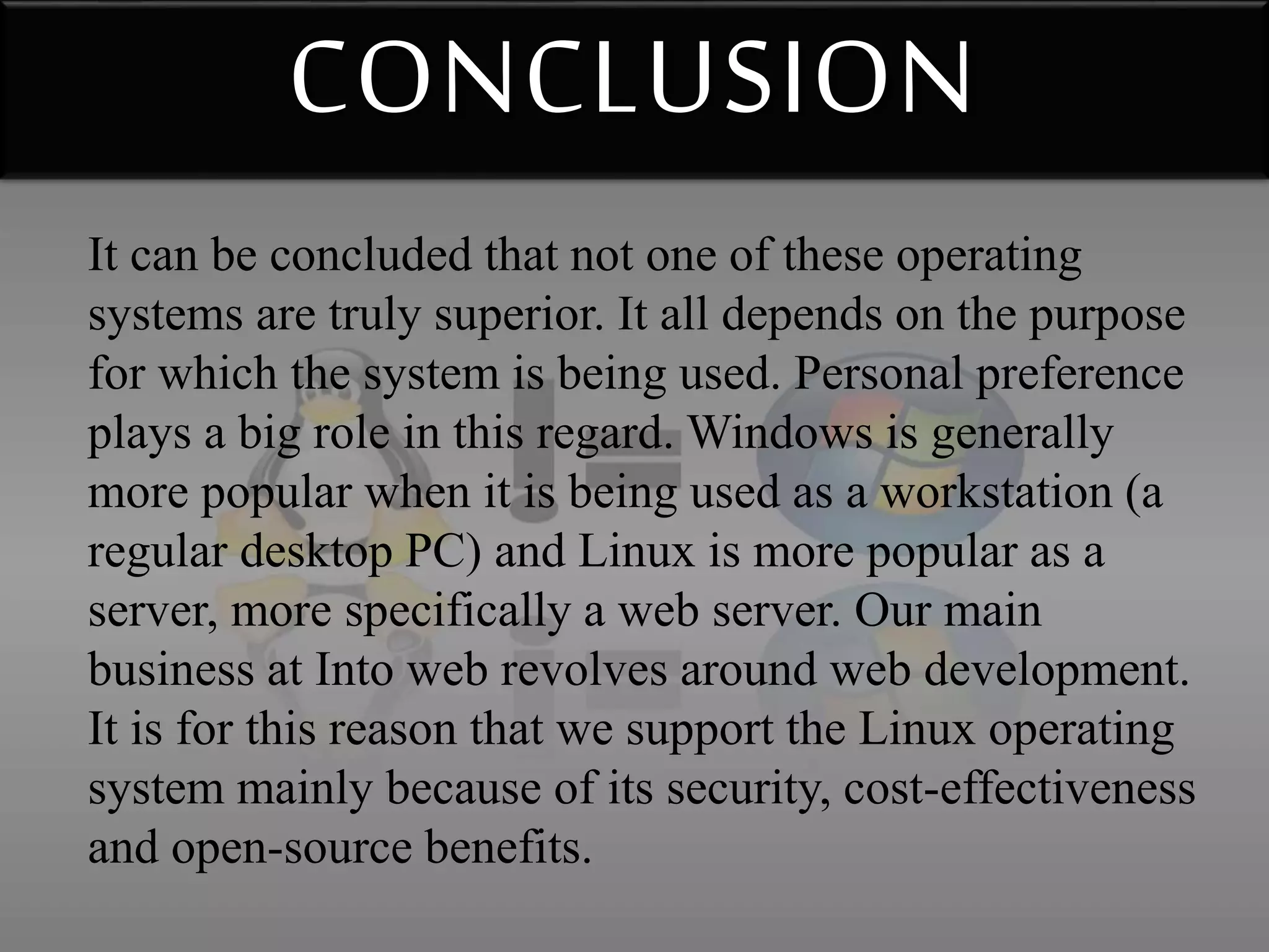 Windows vs linuxe | PPTX