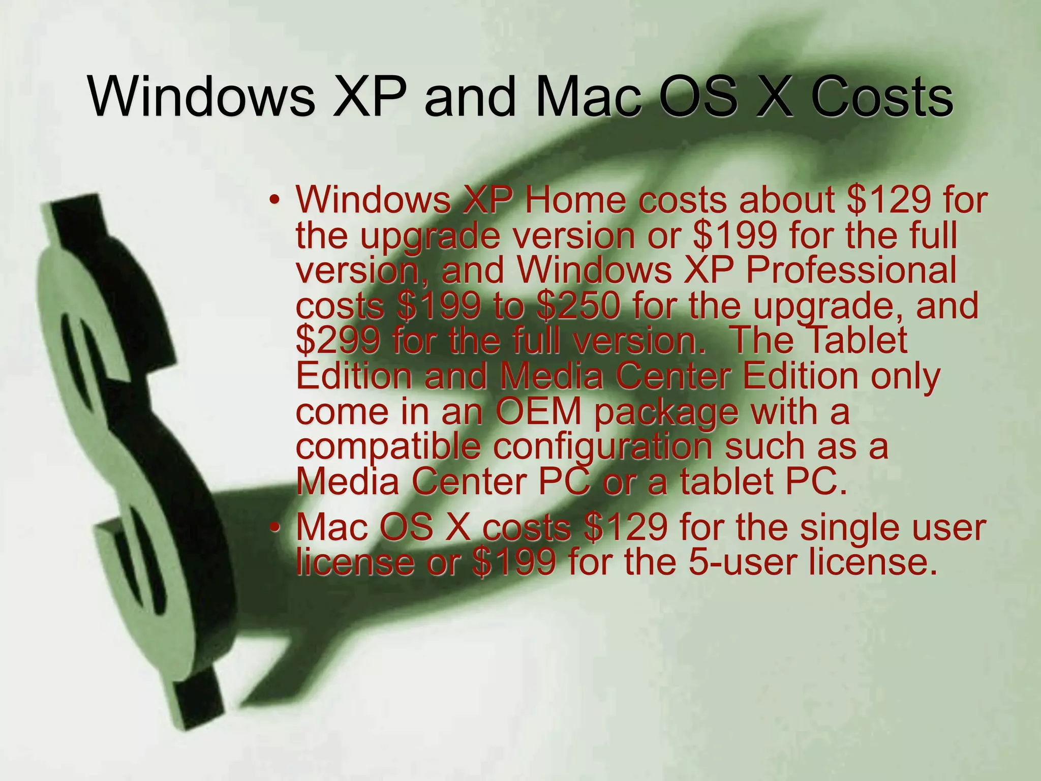 Windows Xp And Mac Os X | PPT