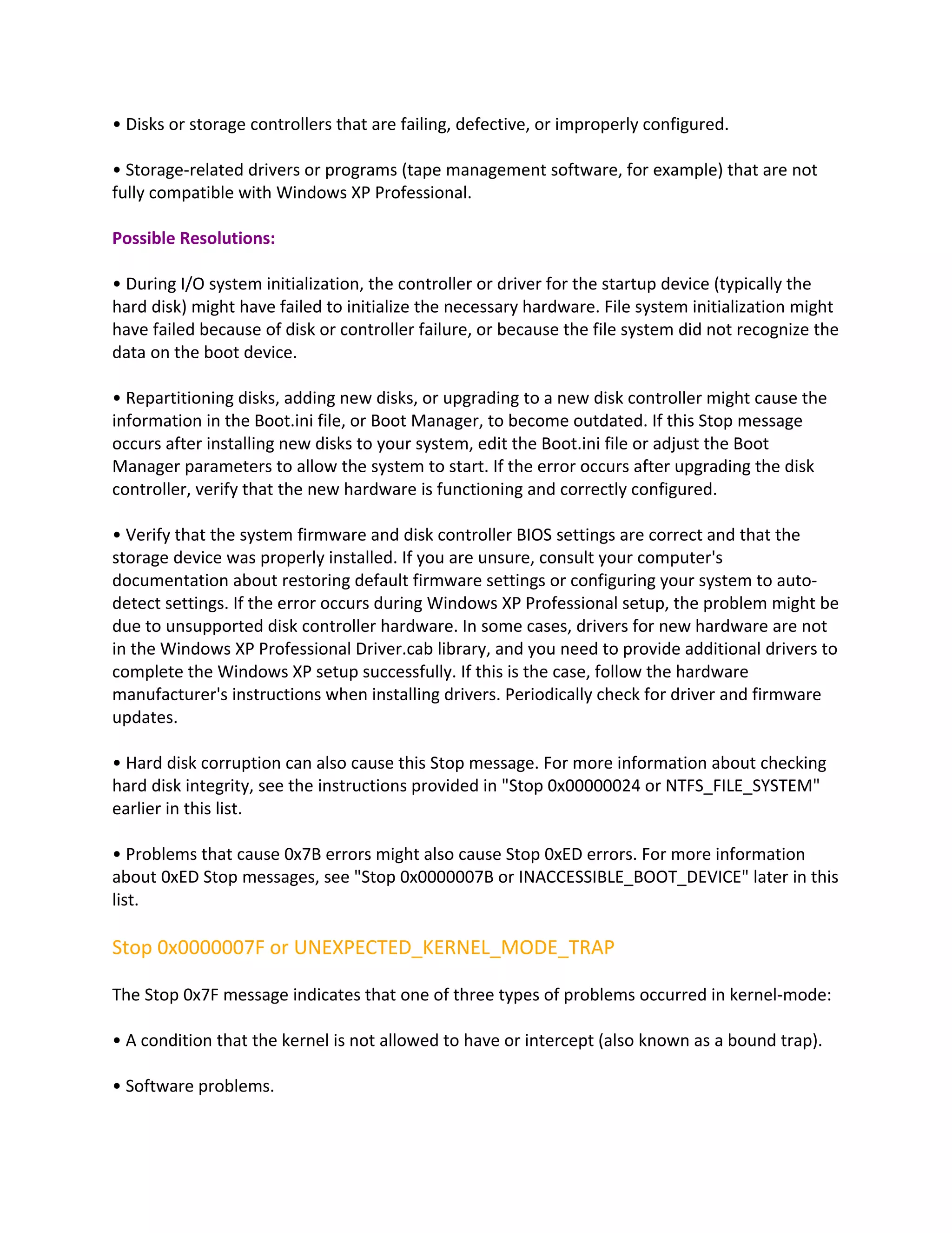 Windows xp blue screen of death stop codes | PDF