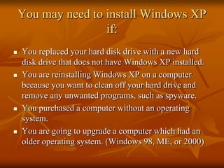 Windows xp install | PPTX