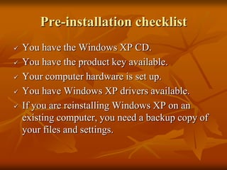 Windows xp install | PPTX