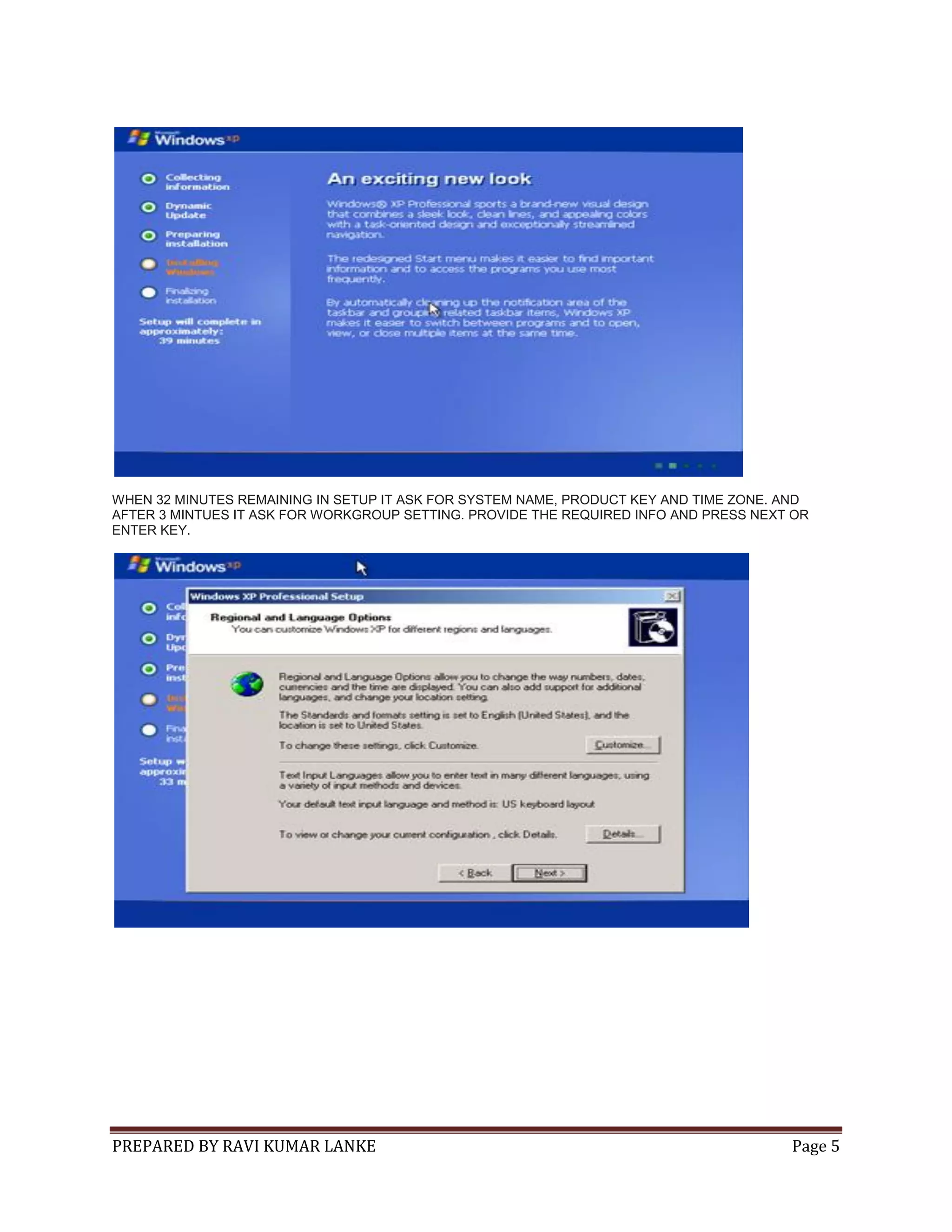 Windows xp installation | PDF
