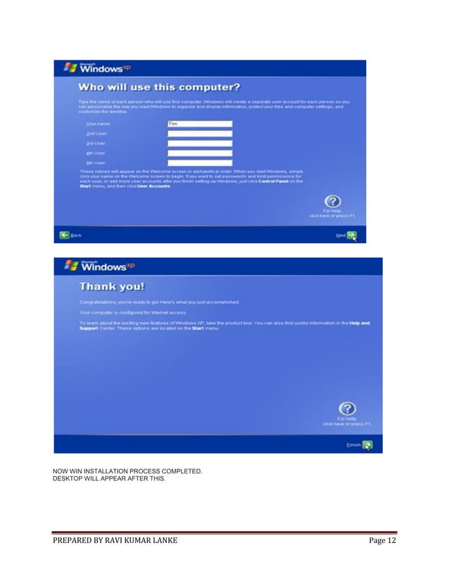 Windows xp installation | PDF