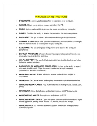 Windows xp instructions | PDF