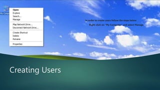Windows XP Managing users and groups.pptx | Operating Systems ...