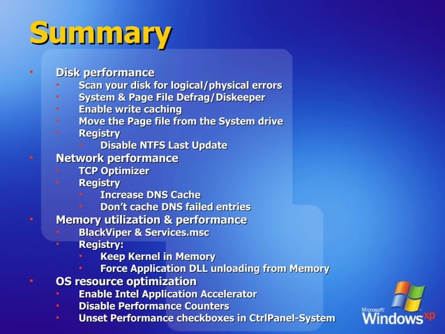 Windows Xp Optimization | PPT