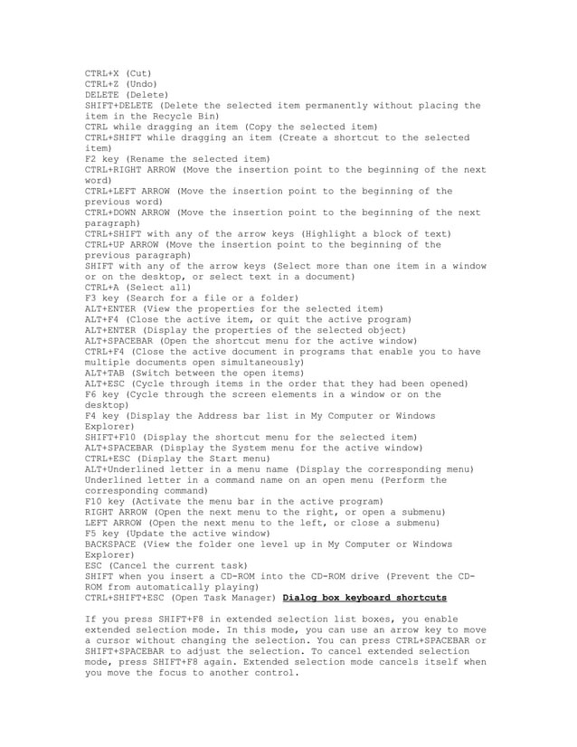 Windows xp run commands and shortcuts | PDF
