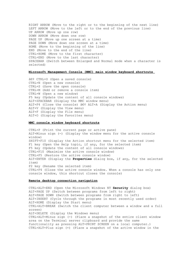 Windows xp run commands and shortcuts | PDF