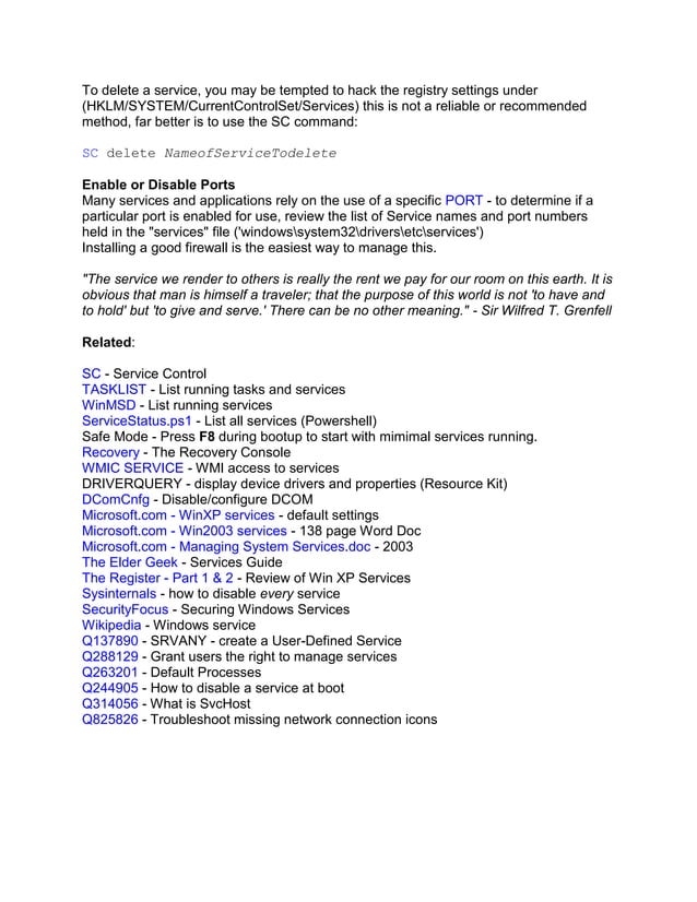 Windows xp services | PDF