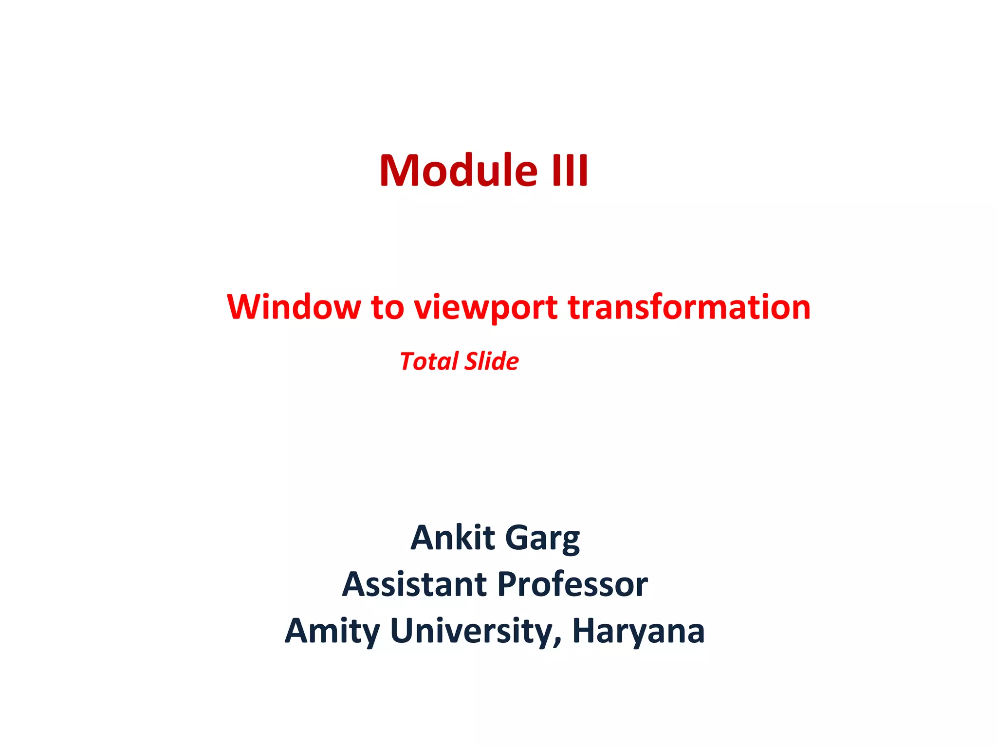 Window To Viewport Transformation Ppt 3 D Graphics Computer