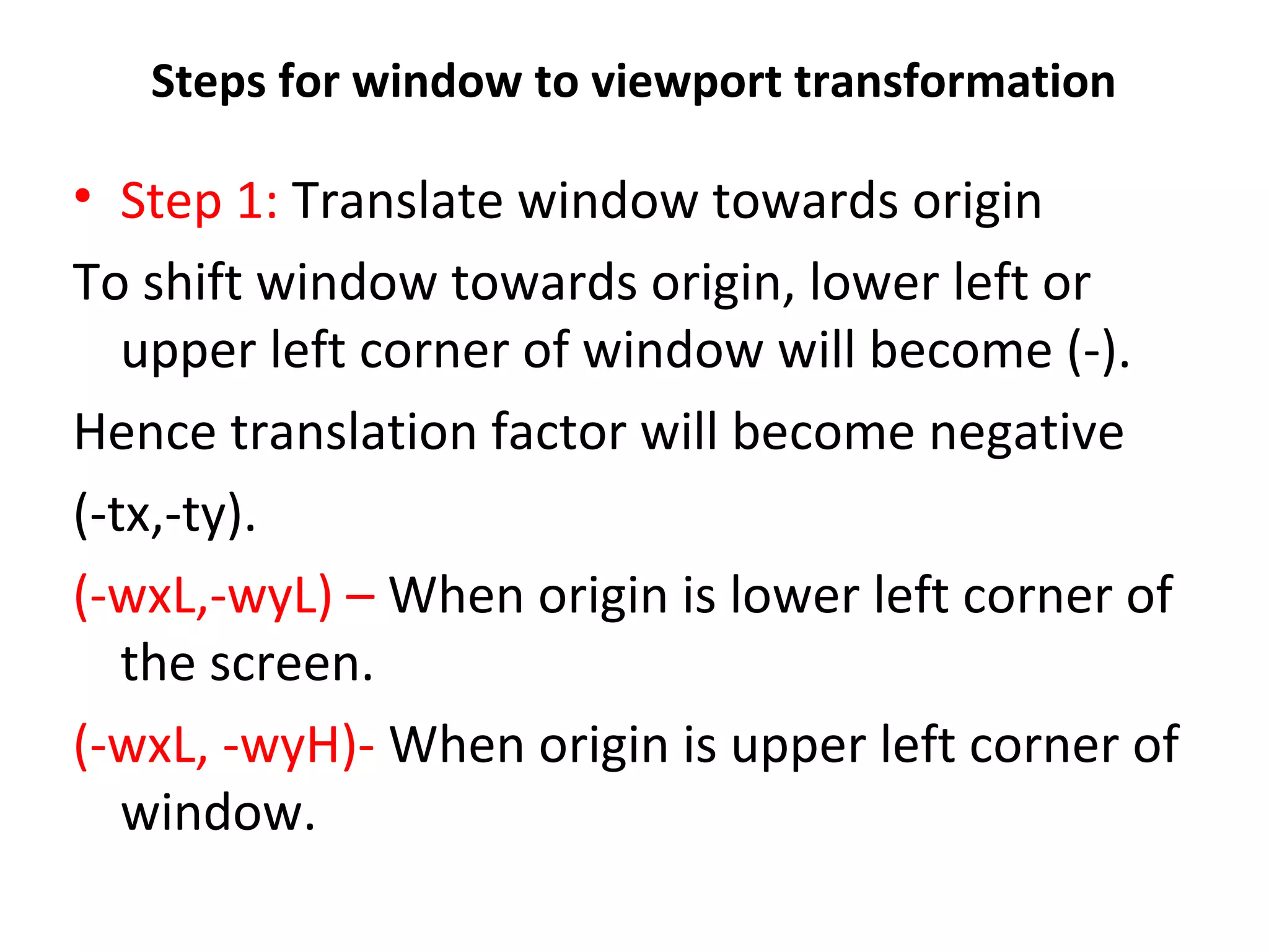 Window To Viewport Transformation Ppt