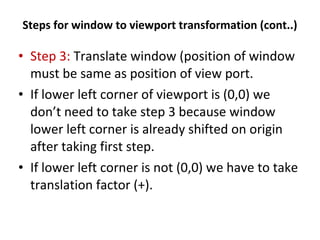 Window to viewport transformation | PPT