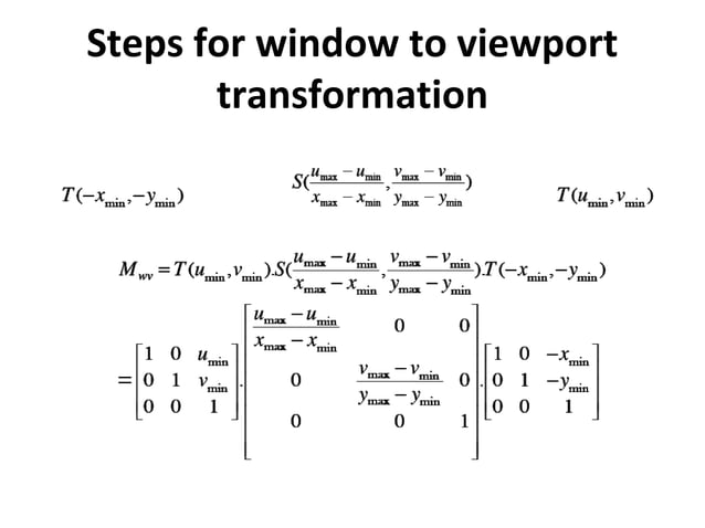 Window To Viewport Transformation Ppt 3 D Graphics Computer Software And Applications