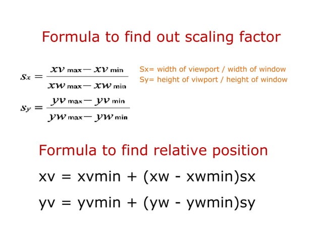 Window to viewport transformation | PPT | 3-D Graphics | Computer ...