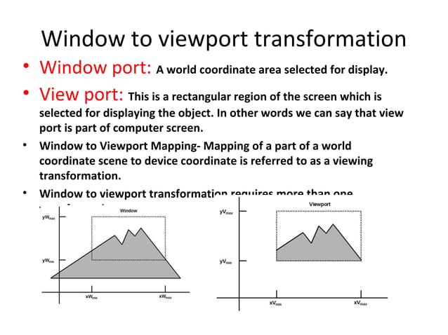 Window to viewport transformation | PPT | 3-D Graphics | Computer ...