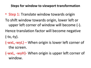 Window to viewport transformation | PPT