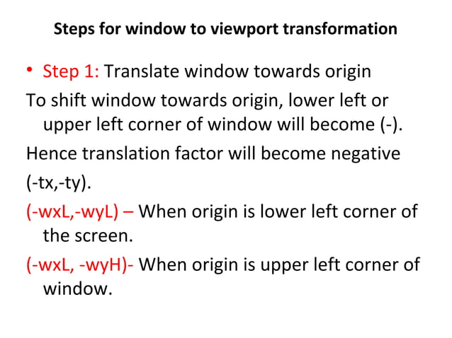 Window to viewport transformation | PPT | 3-D Graphics | Computer Software and Applications