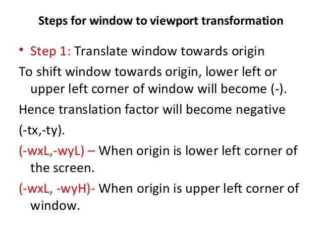 Window To Viewport Transformation