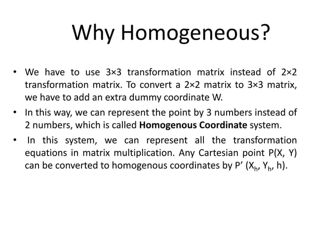 Window to viewport transformation&matrix representation of homogeneous ...