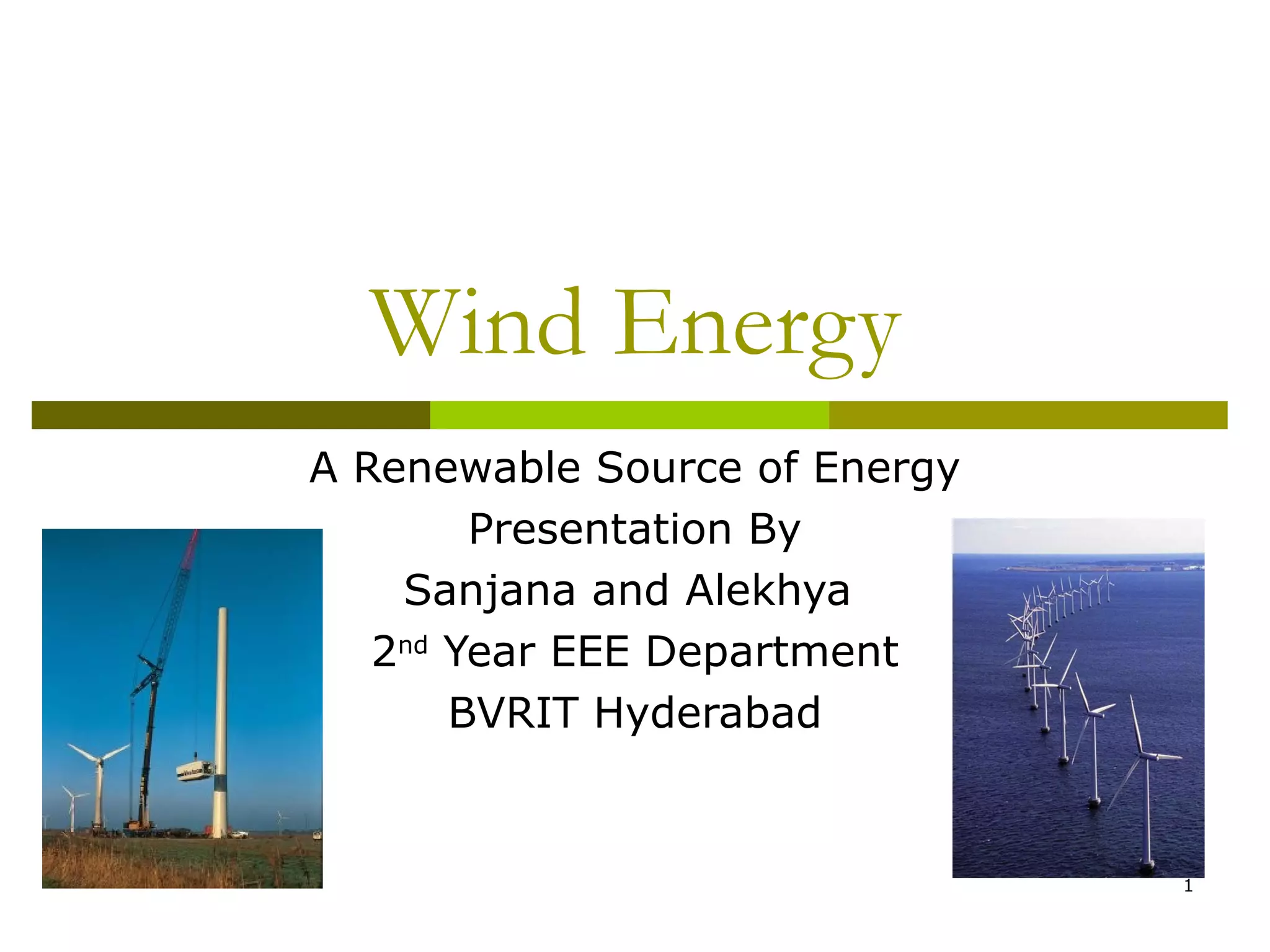 Wind power PRESENTATION | PPT