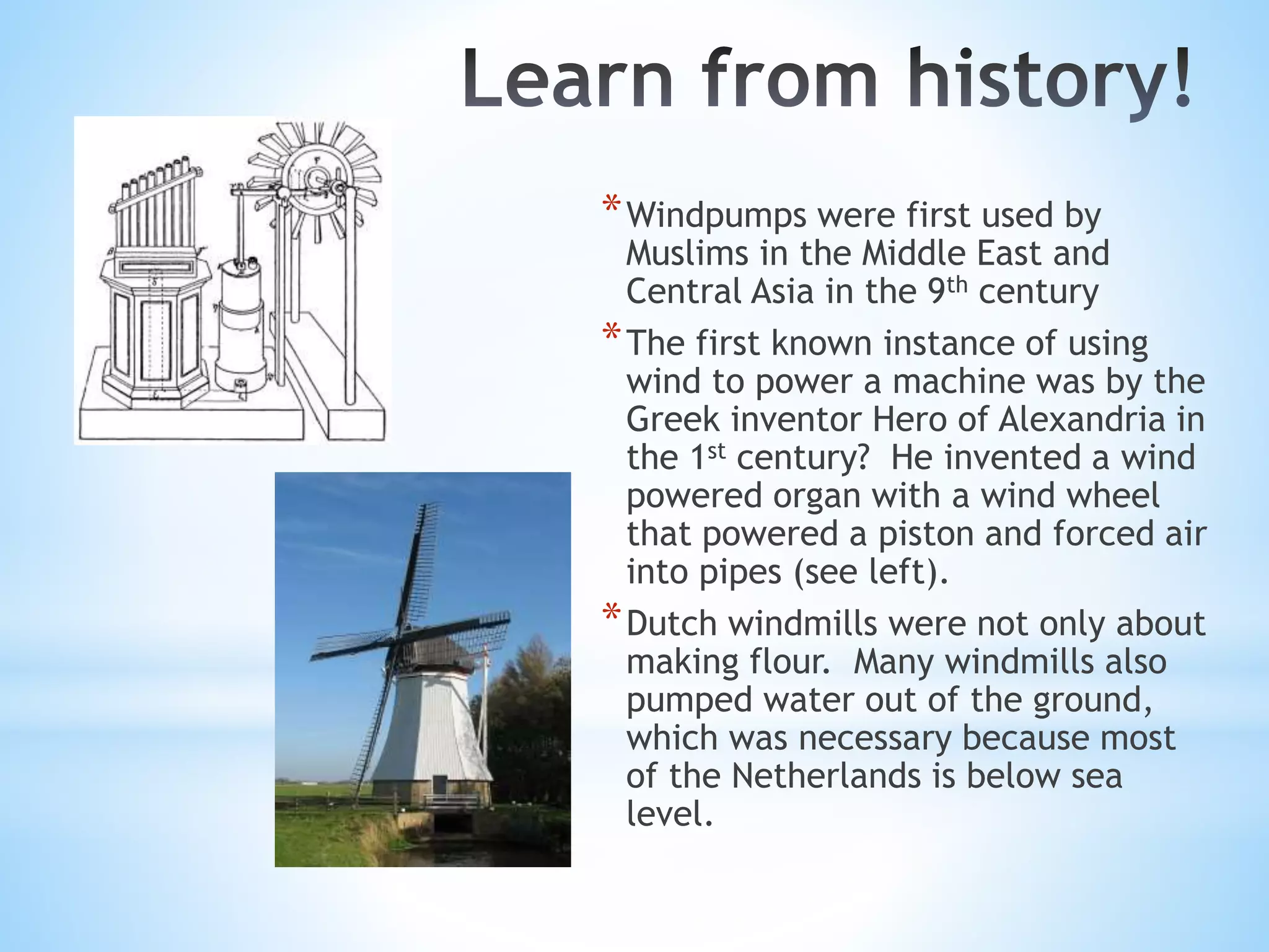 Wind powered water pump - Curiosity machine class | PPTX