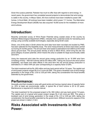 Wind power in pakistan | PDF